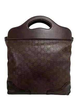 Gucci Large Monogrammed Tote Bag - Brown