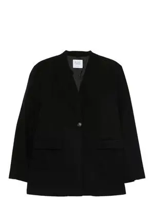 LE SULLY STUDIO Single-breasted Collarless Coat - Black