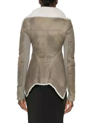 Rick Owens Shearling-lined Asymmetric Jacket - Grey
