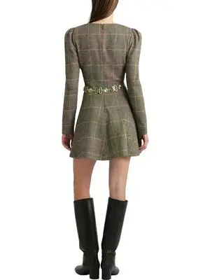 Cara Cara Rizzo Plaid Mini Dress - Brown