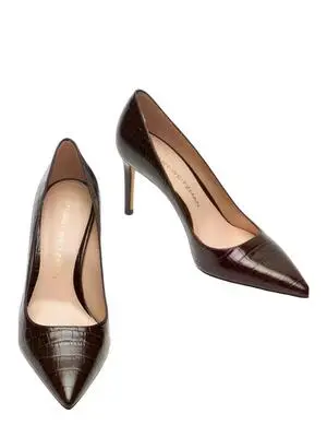 STUART WEITZMAN Crocodile-effect Stiletto Pumps - Brown
