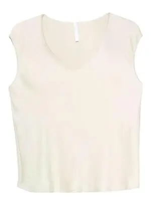 Imperial Sleeveless V-neck Blouse - Neutrals