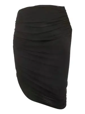 Magda Butrym Ruched Asymmetric Hem Skirt - Black