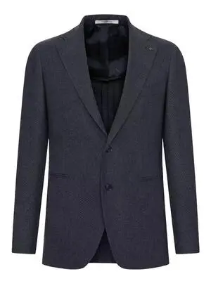 Tagliatore Textured Single-breasted Blazer - Grey