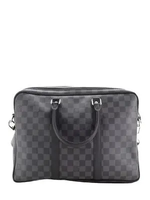 LOUIS VUITTON Porte-documents Voyage Briefcase Damier Graphite Pm Business Bag - Black