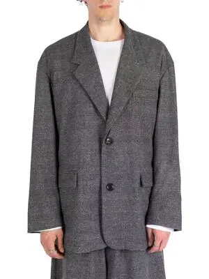 SOCIETE ANONYME Checked Wool Blazer - Grey