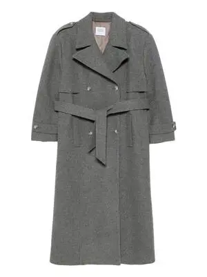 LE SULLY STUDIO Double-breasted Belted Coat - Grey