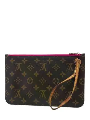LOUIS VUITTON 2015 Monogram Neverfull Mm Pouch - Brown