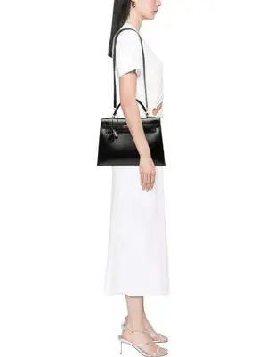 Hermès 1992 Box Calf Kelly Sellier 32 Satchel - Black