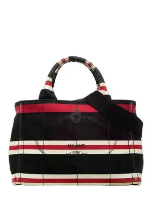 Prada Small Canvas Tote Satchel - Black