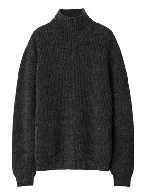 LEMAIRE High-neck Sweater In Yak Alpaca Grey