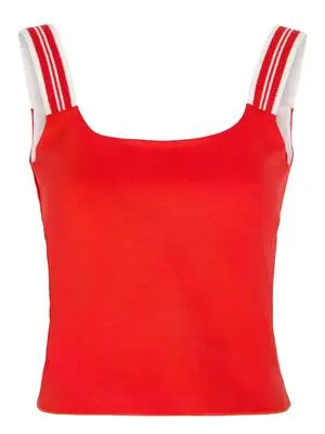 SPENCE Striped-strap Top - Red