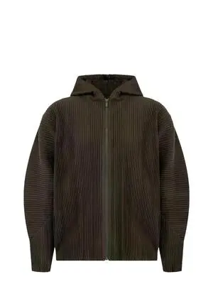 Issey Miyake Pleated Hooded Jacket - Green