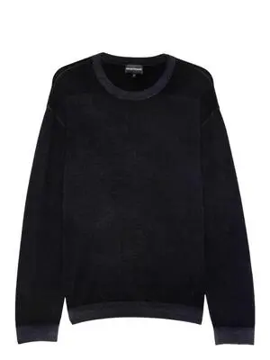 Emporio Armani Virgin Wool Crew Neck Sweater - Blue
