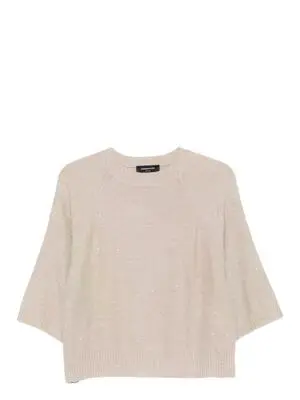 Fabiana Filippi Sequin-embellished Raglan-sleeve Sweater - Neutrals