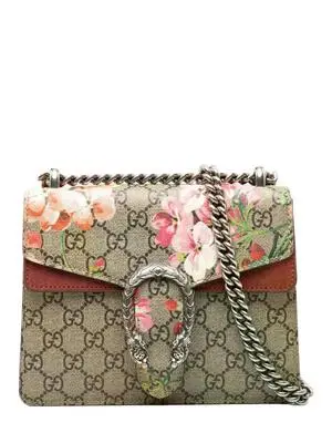 Gucci Gg Supreme Blooms Dionysus Crossbody Bag - Neutrals