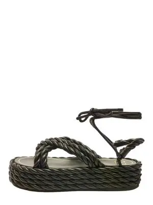 Valentino Garavani Rope Braided Platform Sandals - Black