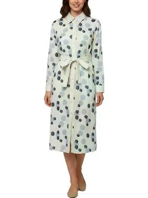 Max Mara Polka Dot Midi Shirt Dress - Neutrals