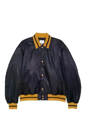 Rhude Striped Trim Logo Patch Bomber Jacket - Blue