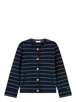 Tommy Hilfiger Horizontal-stripe Button-up Cardigan - Blue