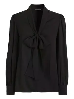 Dolce & Gabbana Pussy-bow Blouse - Black
