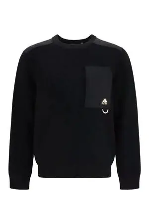 MOOSE KNUCKLES Moose Knuckles Logo Plaque Chest Pocket Sweater