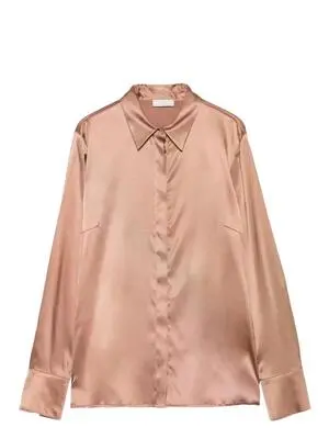 Peserico Satin Finish Long Sleeve Shirt - Brown