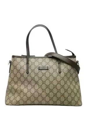 Gucci Gg Supreme Convertible Tote Satchel - Neutrals
