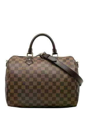 LOUIS VUITTON Damier Ebene Speedy Bandouliere 30 Satchel - Brown