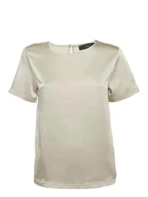 Max Mara Satin Finish Short Sleeve Blouse - Grey