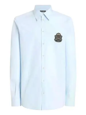Dolce & Gabbana Cotton Poplin Martini Shirt - Blue