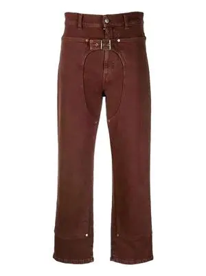 Stella McCartney Cropped Straight Leg Denim Trousers - Brown
