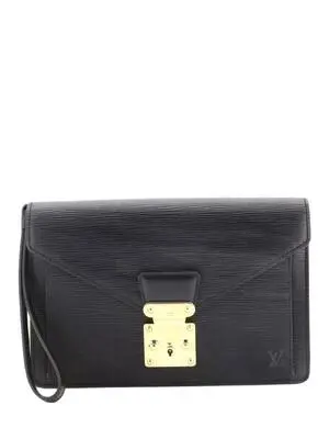 LOUIS VUITTON Epi Leather Clutch Bag - Black