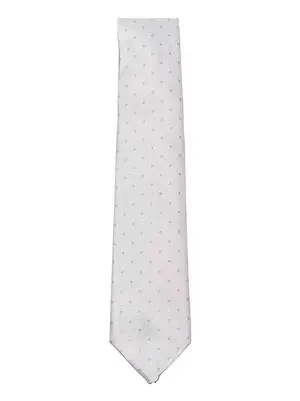 SAPIO Polka-dot Herringbone Pattern Tie - Grey