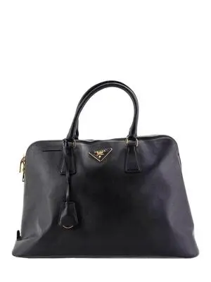 Prada Promenade Bag Saffiano Leather Large Handbag - Black