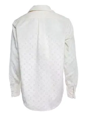 LOUIS VUITTON Monogram Embossed Velvet Shirt - White