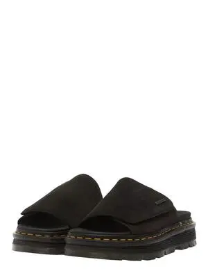 Dr. Martens Zebzag Suede Touch-strap Slides - Black