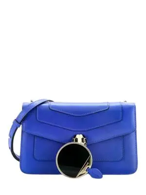 BVLGARI Serpenti Forever Shoulder Bag Leather Small Crossbody Bag - Blue