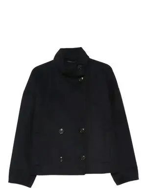 Max Mara Double-breasted High-neck Jacket - Blue
