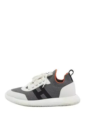 Hermès Crew Lace-up Knit Sneakers - Grey