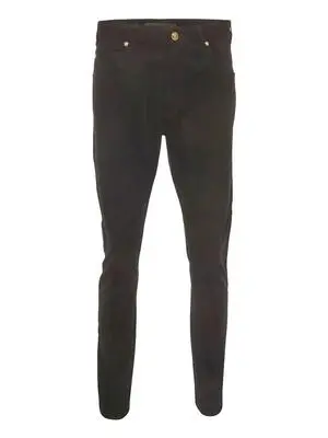 Versace Slim-leg Jeans With Gold-tone Medusa Hardware - Black