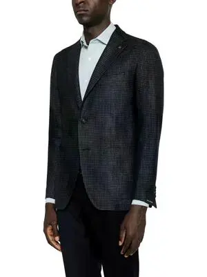 Tagliatore Houndstooth Single-breasted Blazer - Blue