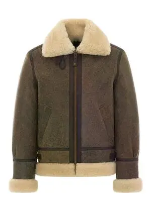 SCHOTT Shearling-lined Leather Jacket - Brown