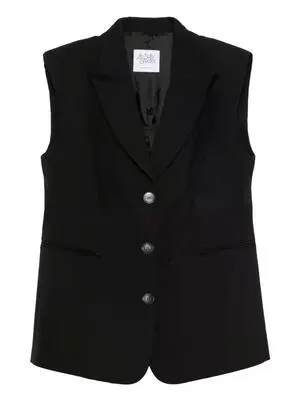 LE SULLY STUDIO Sleeveless Single-breasted Gilet - Black