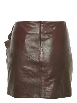 Magda Butrym Draped Leather Mini Skirt - Red