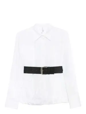 Imperial Belted Gathered Shirt - White