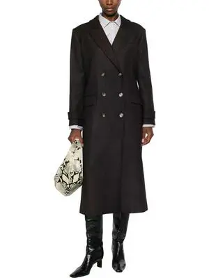 LE SULLY STUDIO Double-breasted Peak-lapel Coat - Brown