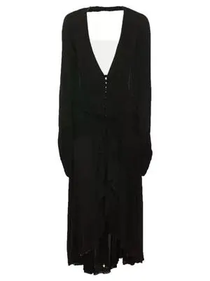 Roberto Cavalli Jersey Draped Midi Dress - Black