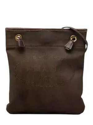 Prada 2000-2026 Canvas Canapa Logo Crossbody Bag - Brown