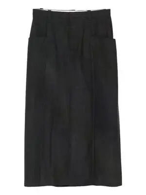 LESS A-line Pleated Skirt With Patch Pockets - Grey